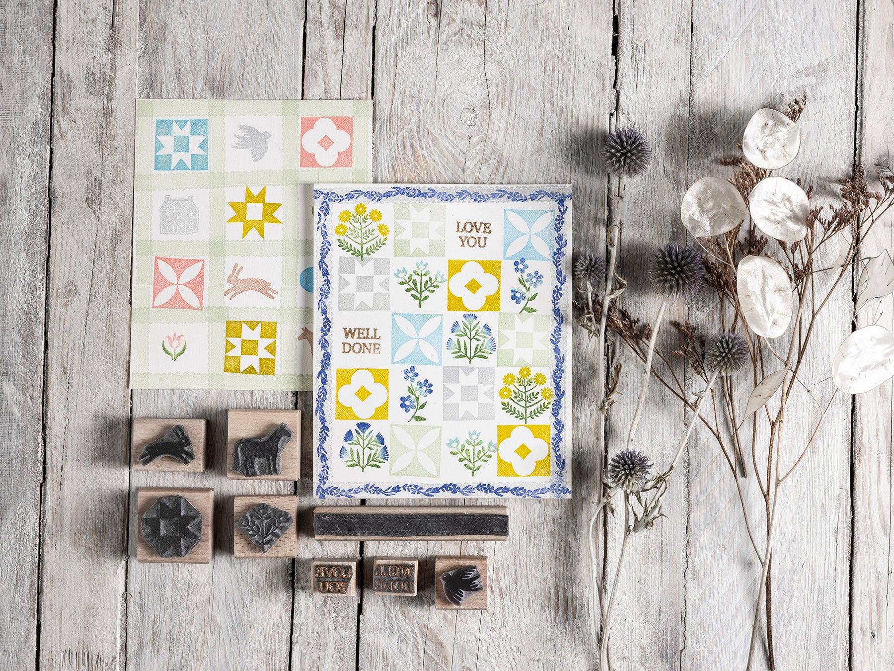 Patchwork Patterns Rubber Stamps for card making and fabric printing ...