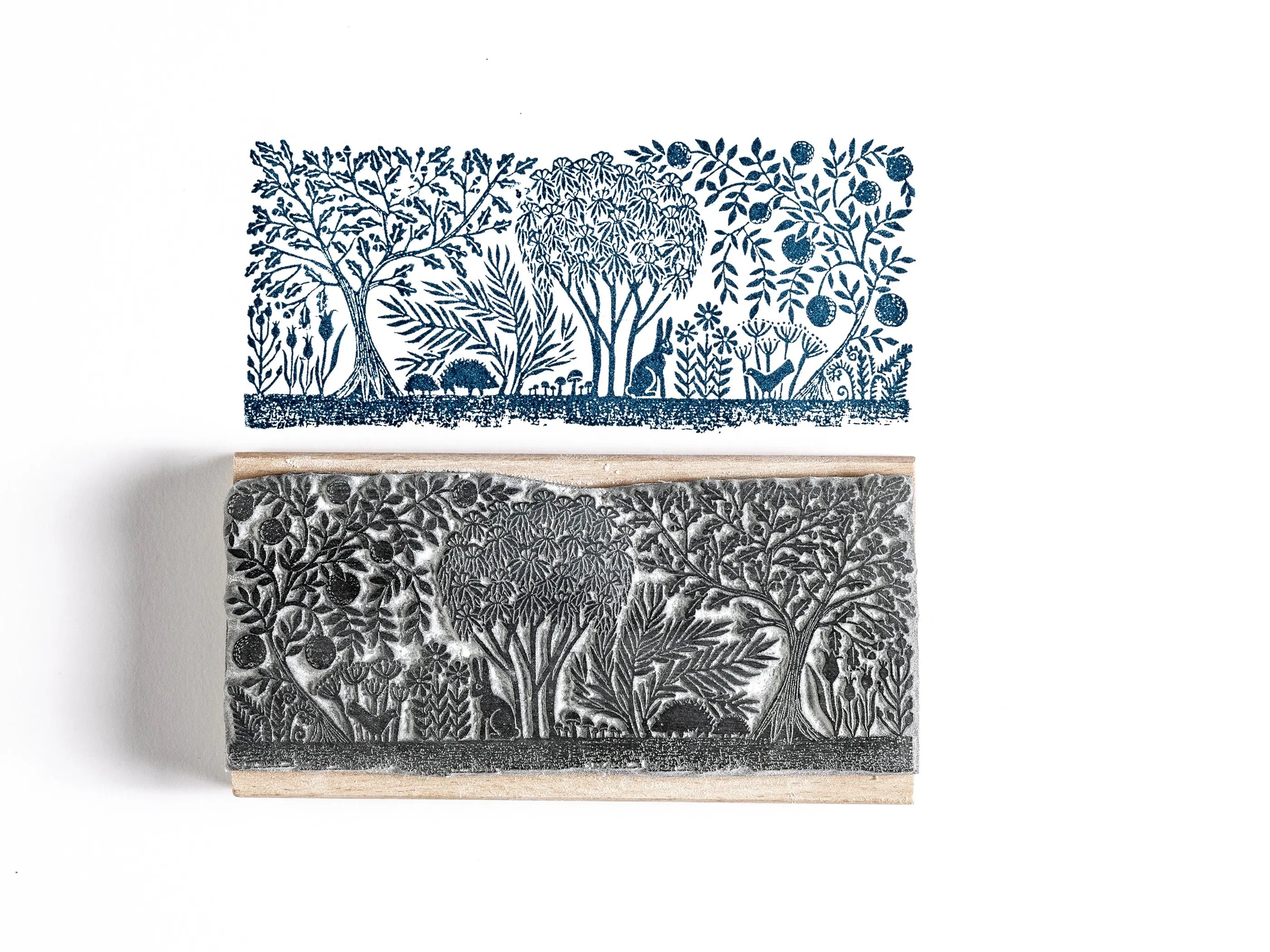 Fruit Tree and Oak Rubber Stamp, Decorative Tree Rubber Stamp, Art Sta ...