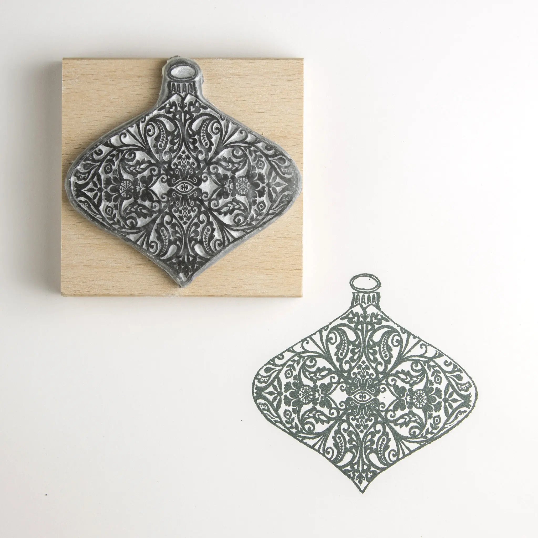 Damask Bauble Rubber Stamp | Noolibird