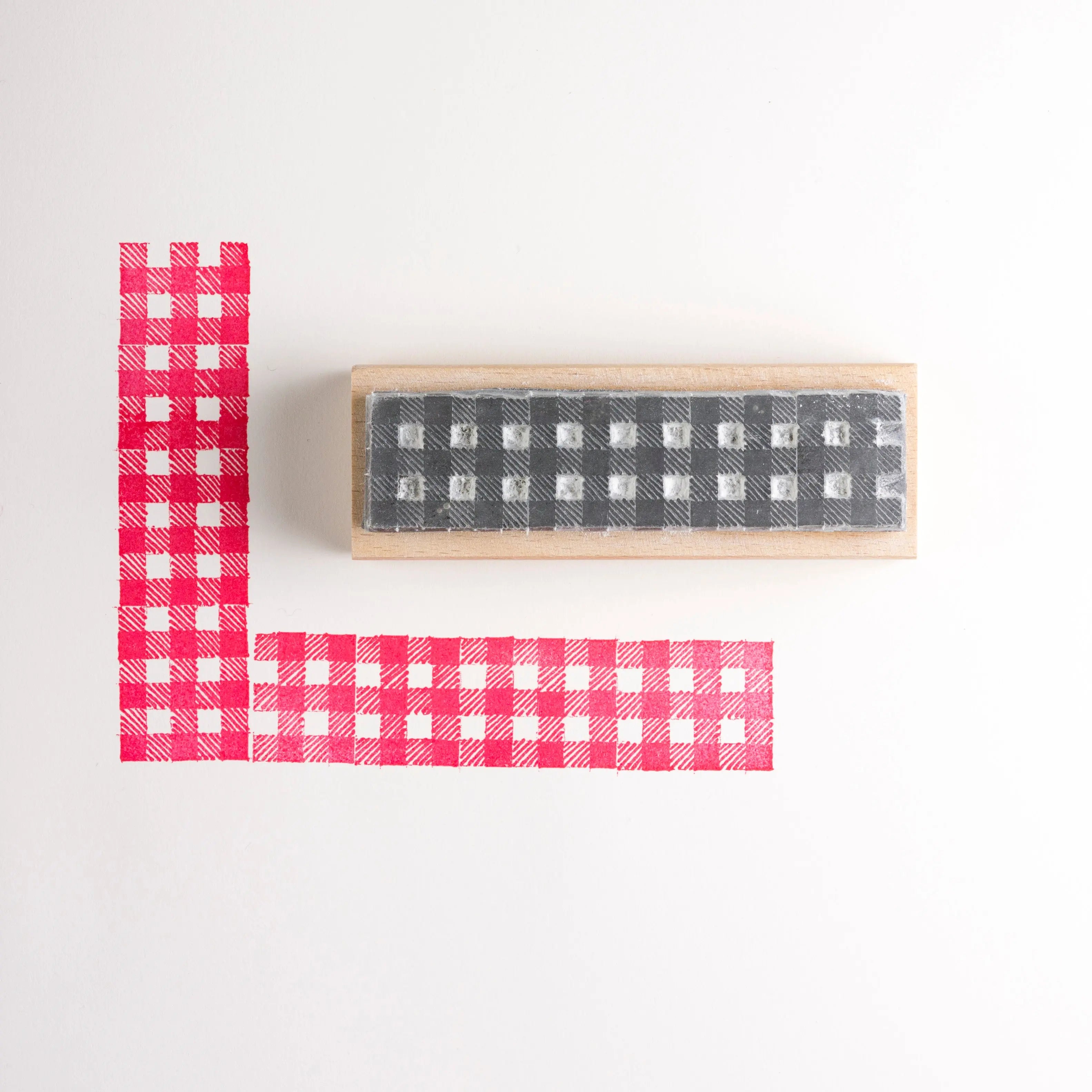 Gingham Border Rubber Stamp – Noolibird