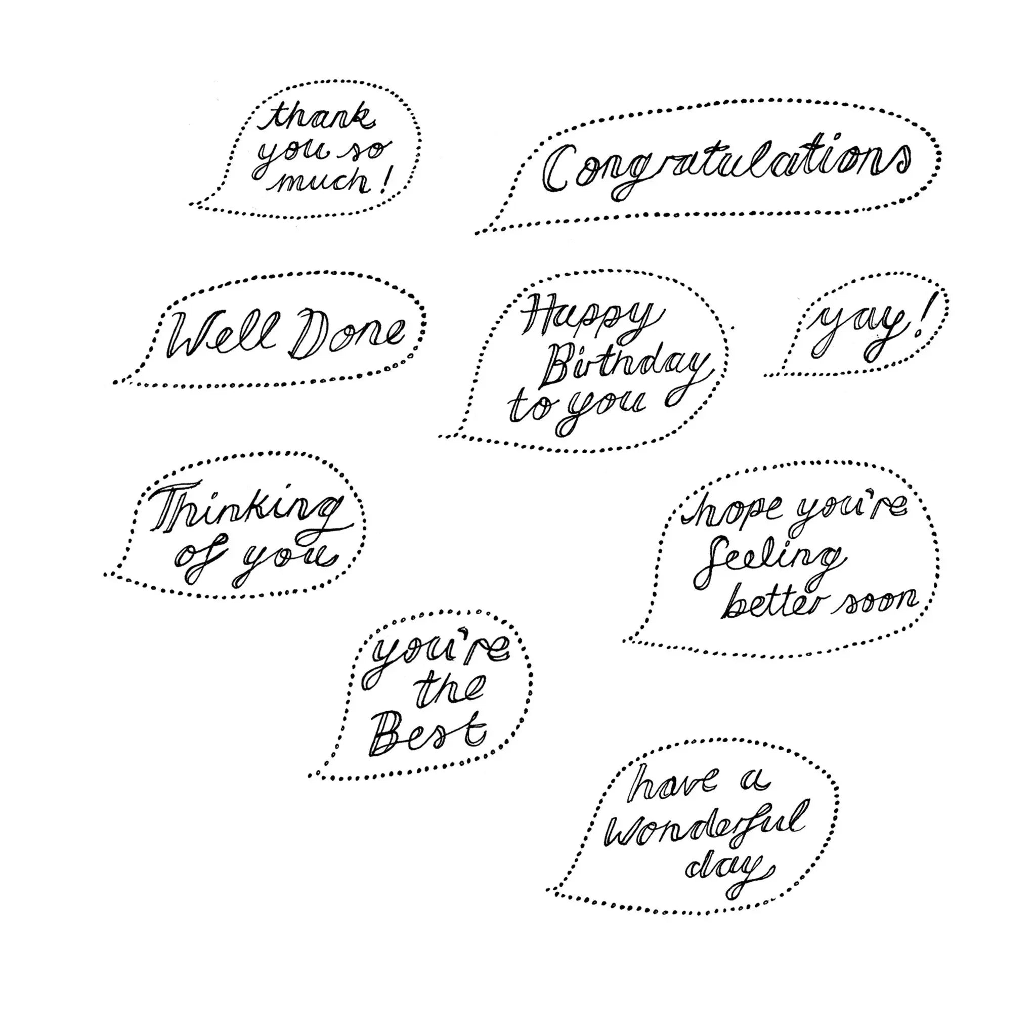 Speech Bubble Rubber Stamps – Noolibird