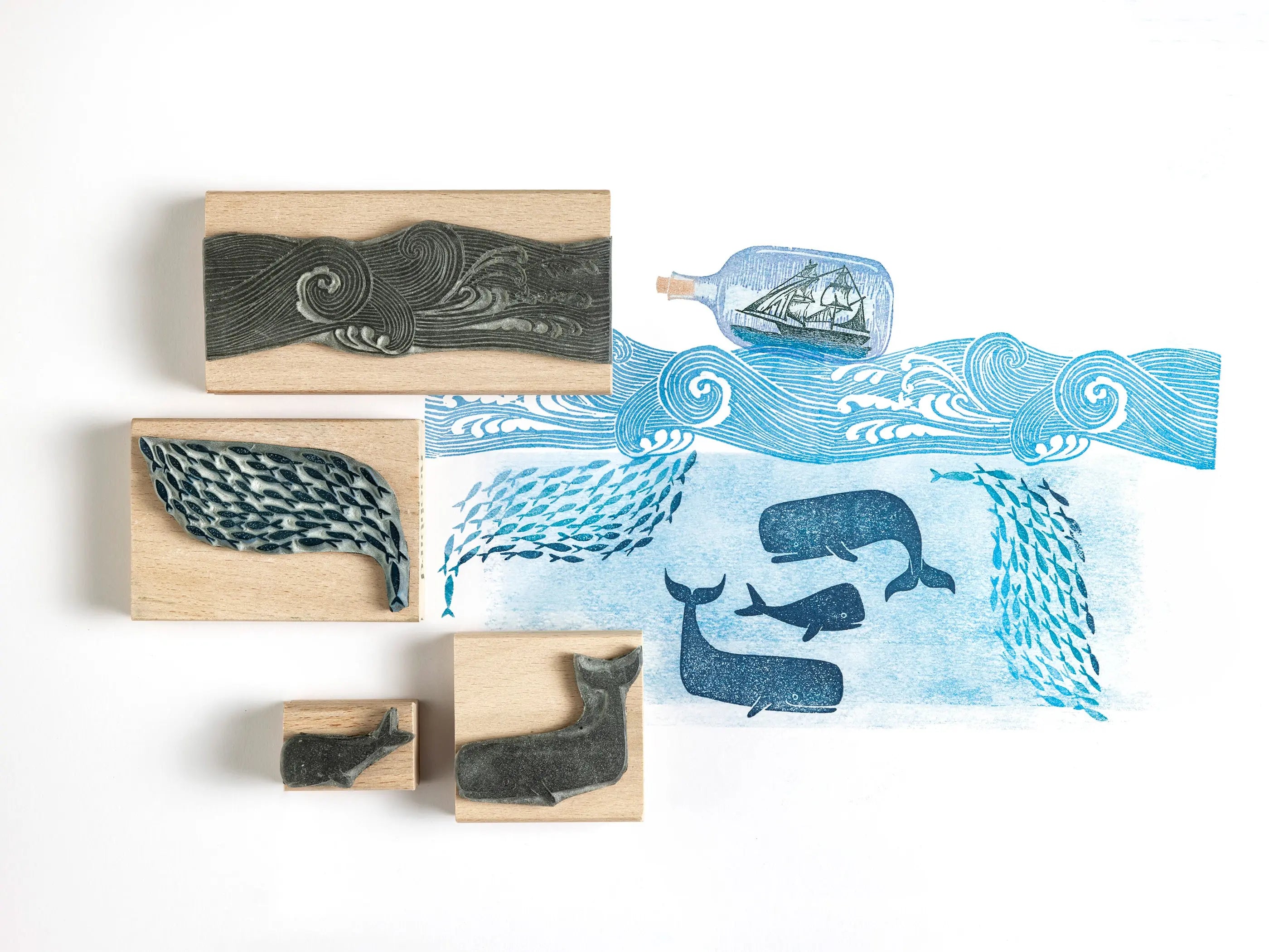 Whale Rubber Stamps, Sea Stamp, Ocean Stamp, Craft gift for card makin ...